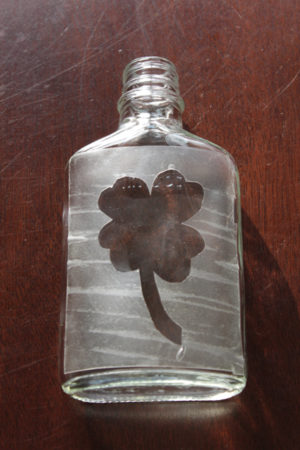How-to: Etched Shamrock Flask & Pint Glass