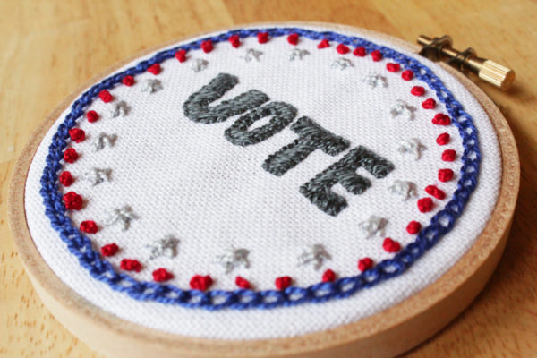 Election Embroidery & Mini Star Stitch How-to